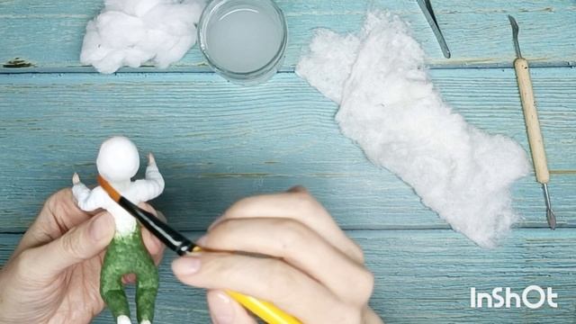 Ватная игрушка "Цветочная фея", часть 3. Формируем голову