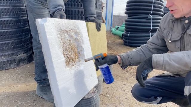 Сравнение ППС И КАМЕННОЙ ВАТЫ фасадных плит "ПОЛИФАСАД" под прямым воздействием огня