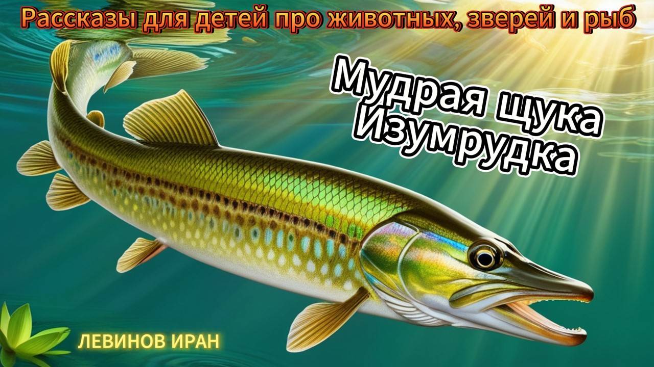 Щука Изумрудка. Сказка про мудрую щуку. Очень наглядно, красочно. Детский писатель Левинов Иран.
