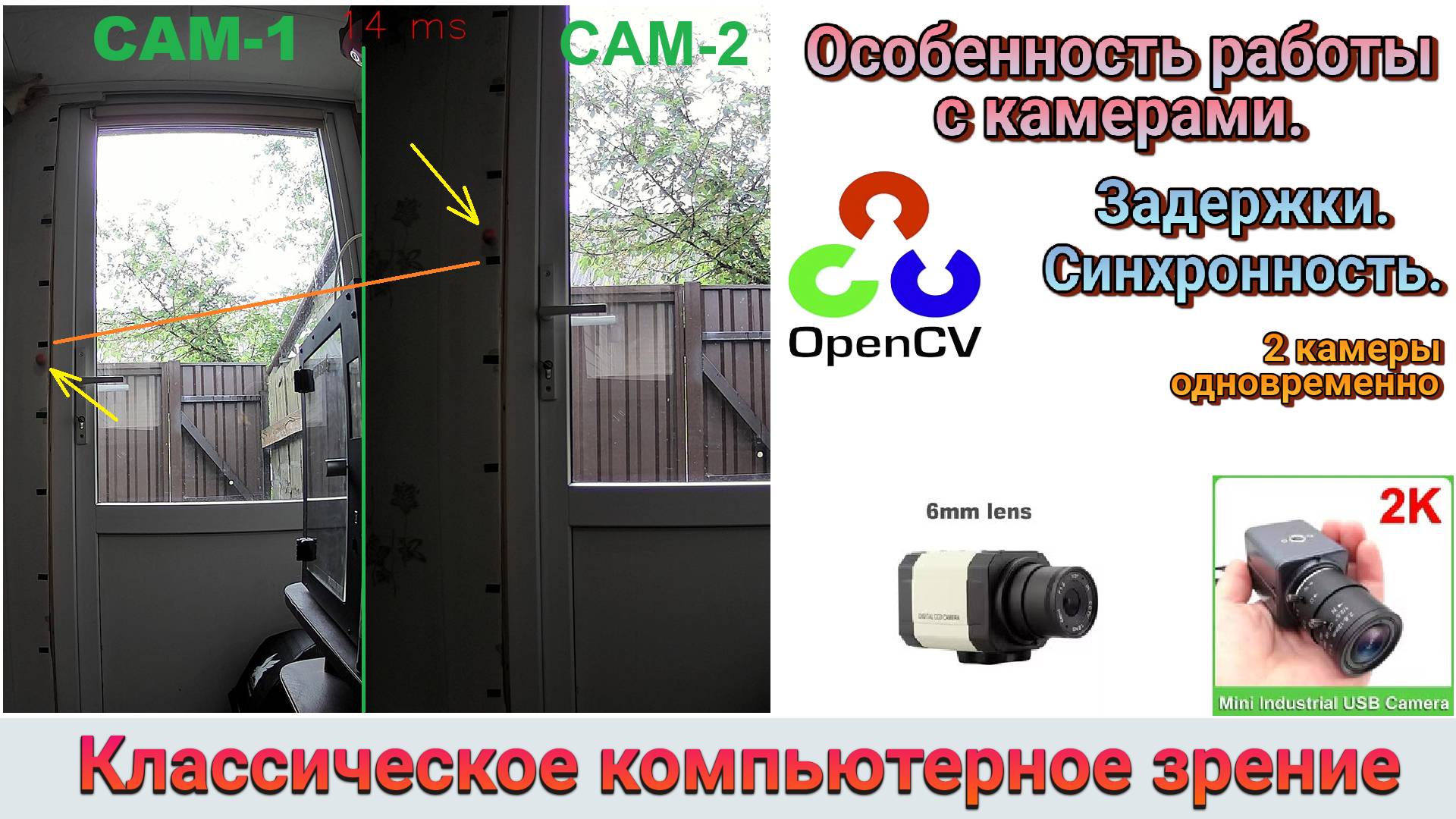 25. Особенность работы с камерами (2-мя). Задержки. Синхронность. OpenCV