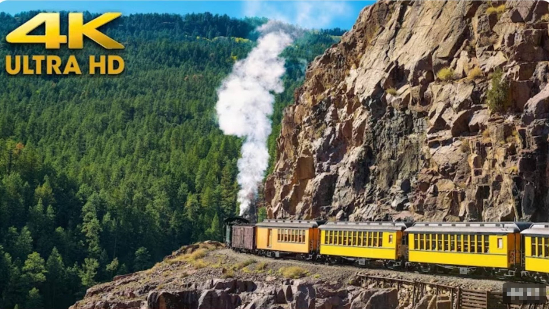 🚄 4К SmartTV ➤ Узкоколейная железная дорога Дуранго и Сильвертон, исторический паровозик Колорадо!