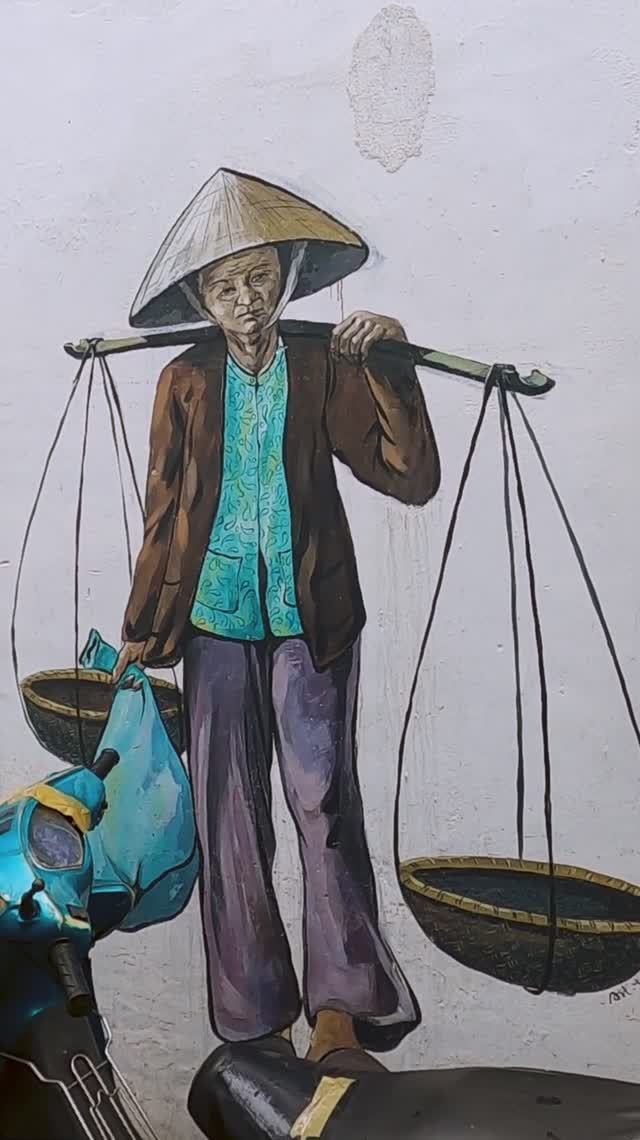 Улица Mân Thái с фресками - муралами. Дананг, Вьетнам #shorts