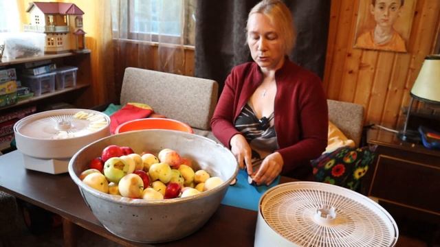 Дача 4 Отреставрировала старый стол Сушу яблоки✨ Топим печь