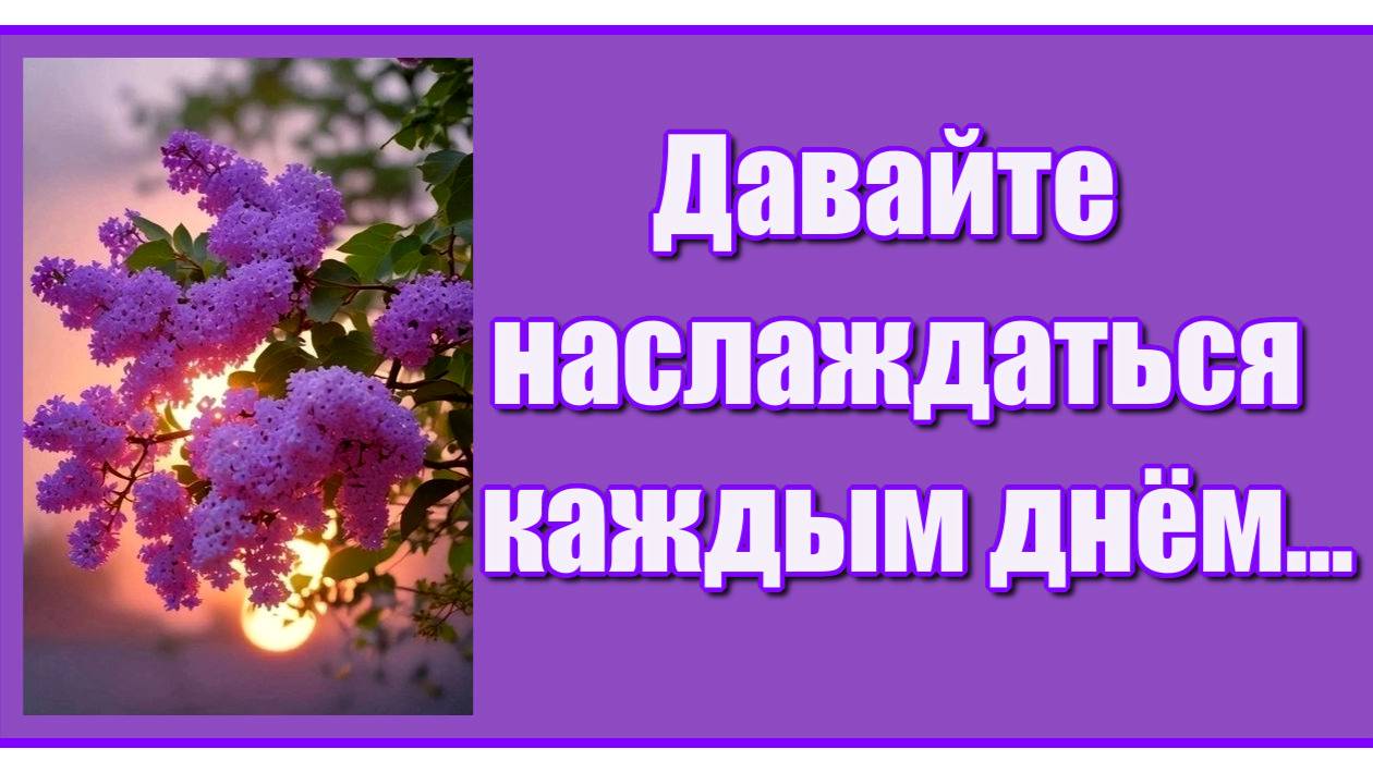 Давайте наслаждаться  каждым днём и теми, с кем в согласии живём…