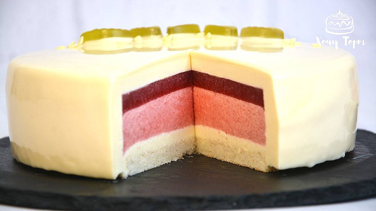 🎂 Нежный муссовый торт «Клубника-лимон» с зеркальной глазурью — идеальный баланс вкуса! 🍓💥🍋