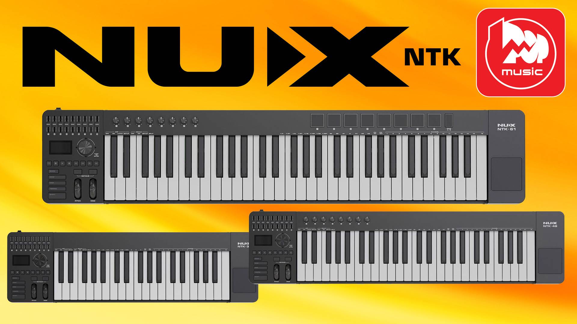Миди-клавиатура NUX NTK-61, а также варианты на 37 и 49 клавиш