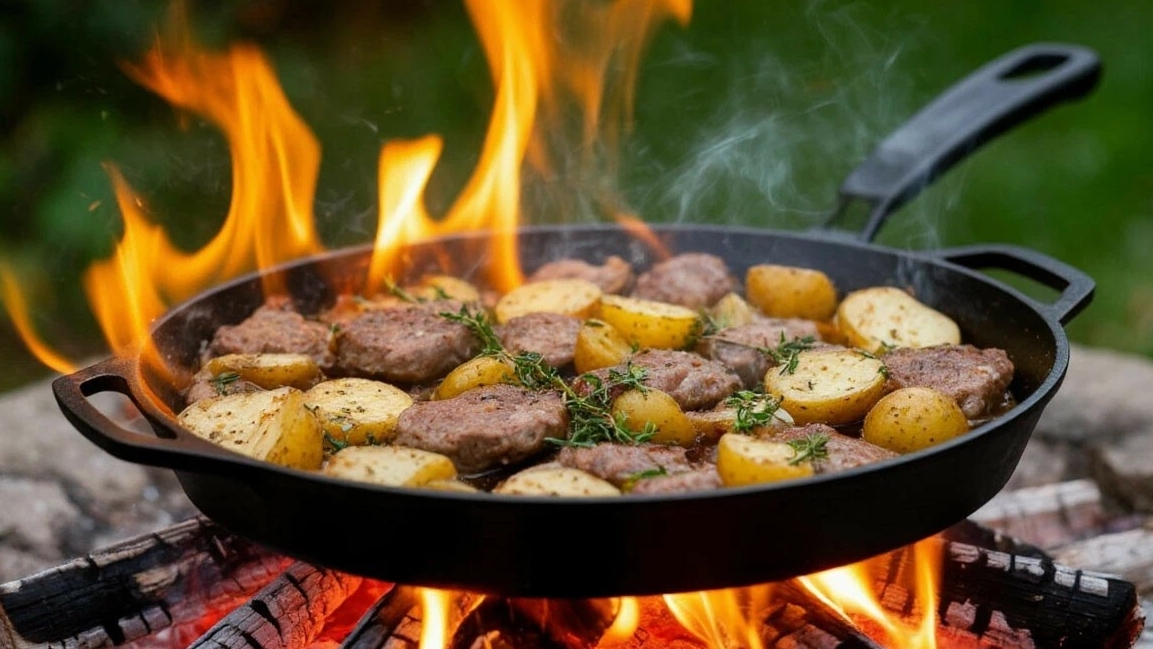 Готовим воскресный ужин на садже.