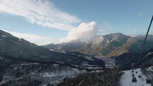 Канатка Роза хутор. Красная поляна. Новый Год.