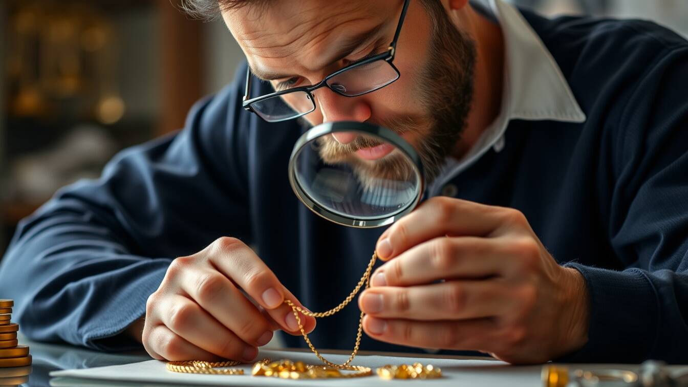 Золотая цепочка в куске угля