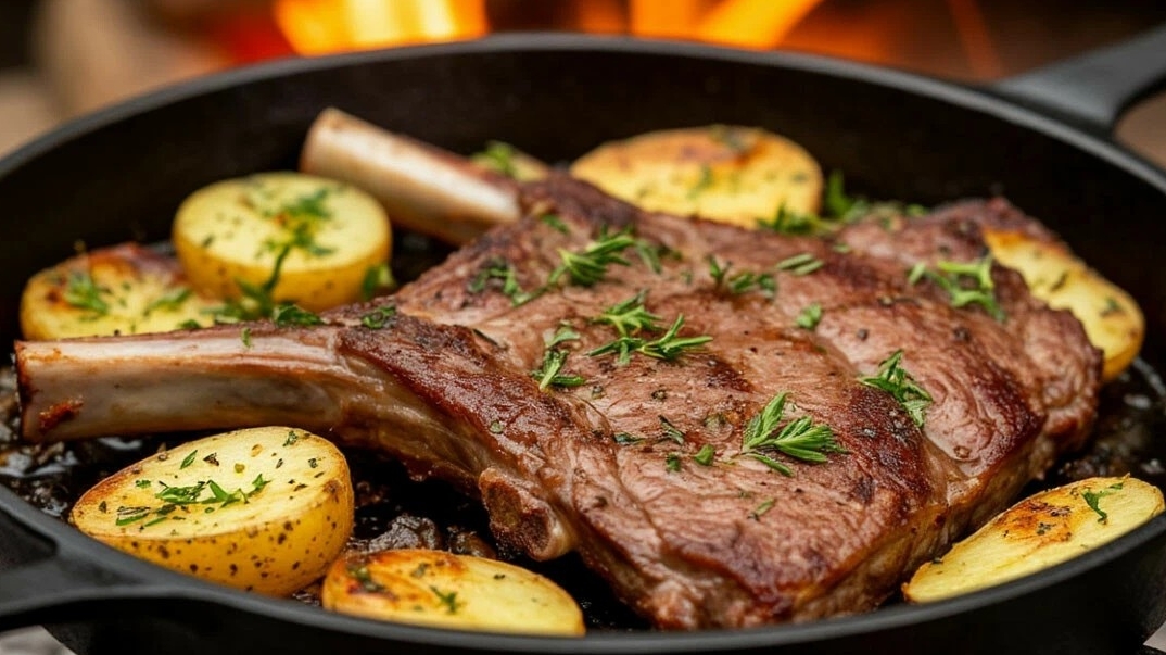 Баранина с картофелем на садже.  Видео рецепт приготовления.