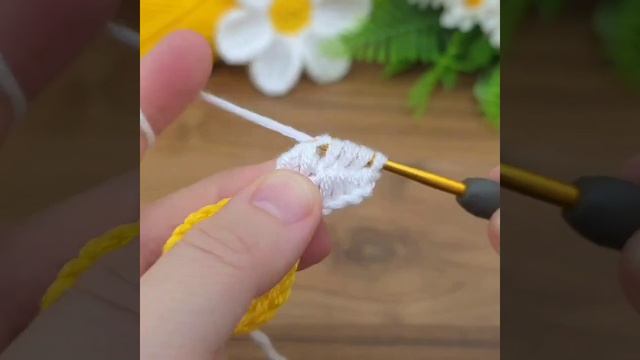 МК Ромашка тунисским узором