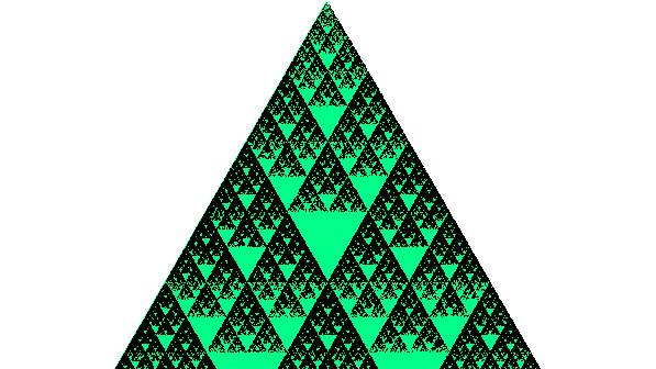 Треугольник Серпинского - построение прямым методом (без рекурсии) и методом хаоса.