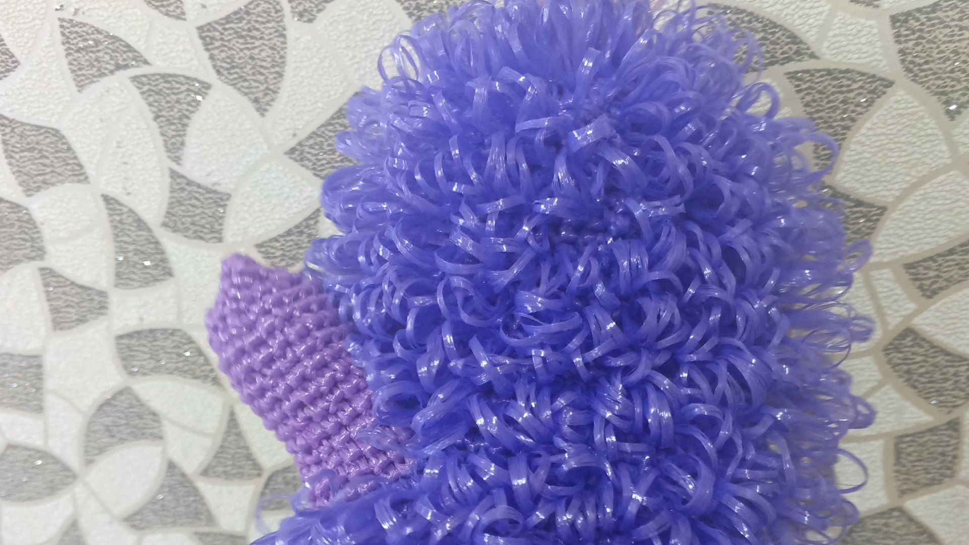 Мочалка на руку Варежка крючком ч2