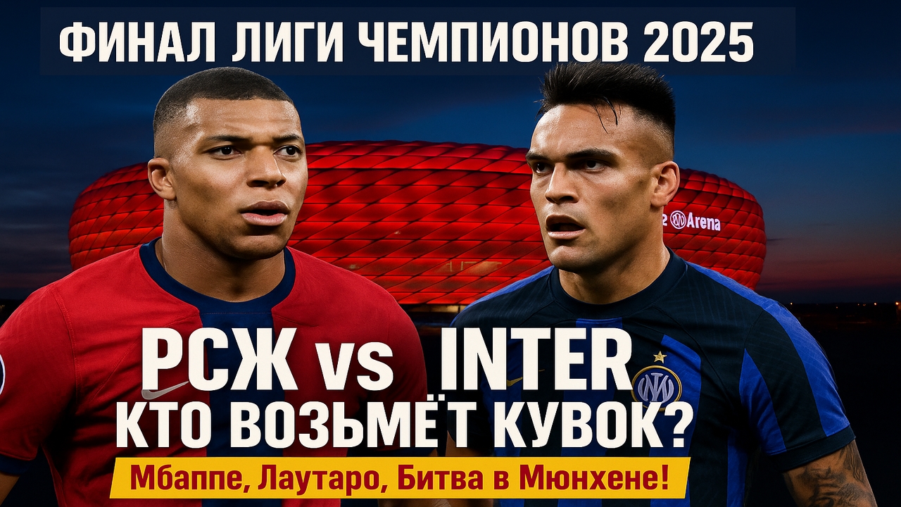 Финал ЛЧ 2025: ПСЖ против Интера — кто возьмёт титул?