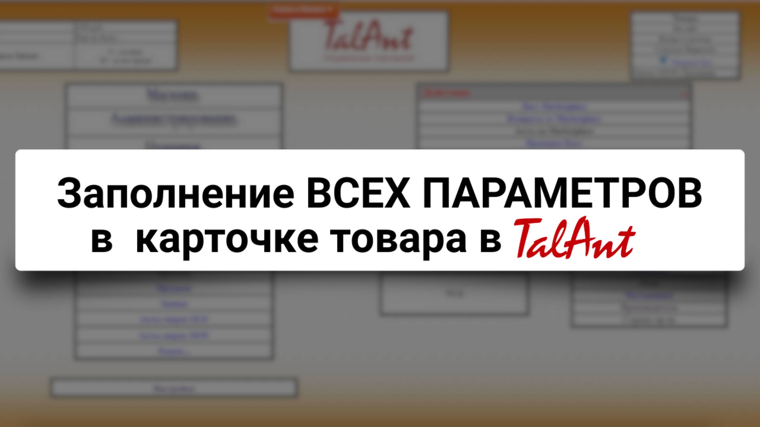 Заполнение всех параметров карточки товара для трех маркетплейсов в TalAnt