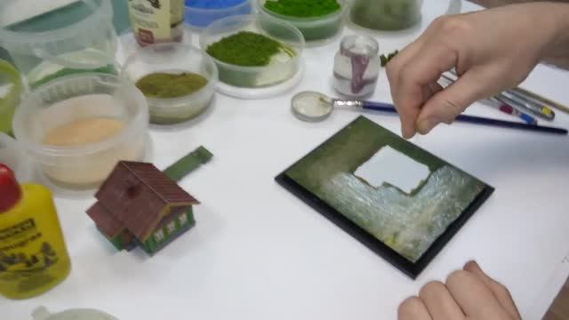 Создание благоустройства Макет-миниатюра Домик в деревне