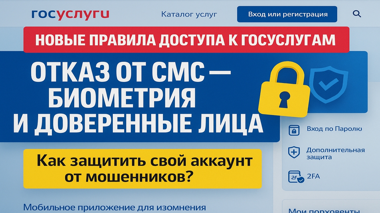 Госуслуги без СМС: биометрия, доверенные лица и новые правила доступа