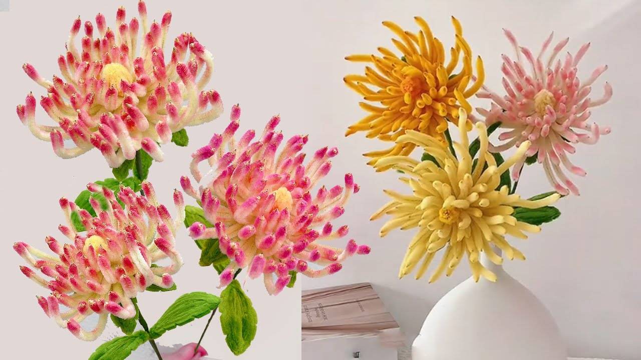 DIY: Милые цветы из пушистой проволоки 🌼 Идея для украшения дома