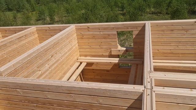 Обработка сруба льняным маслом.