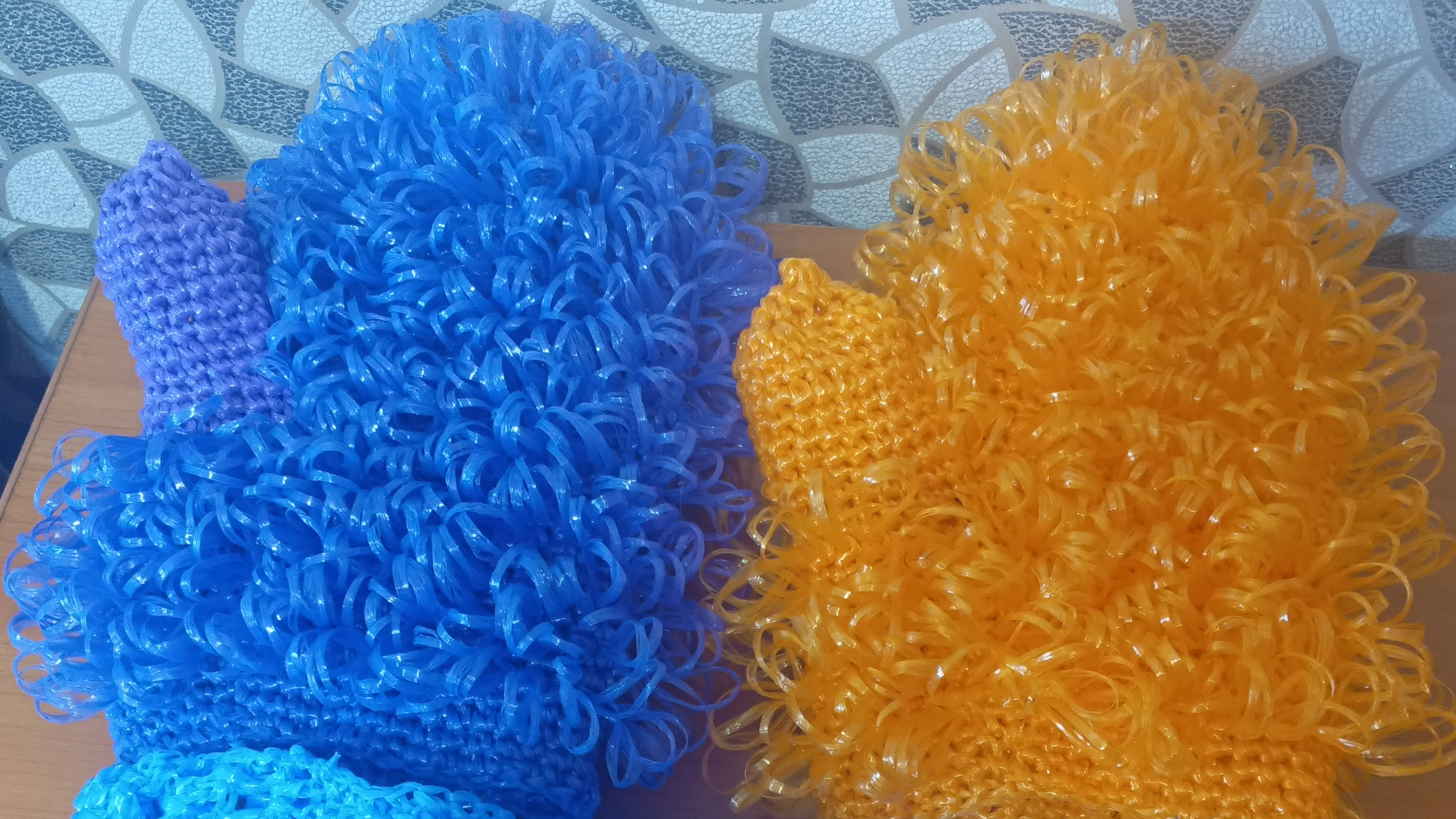 Мочалка на руку Варежка ч3