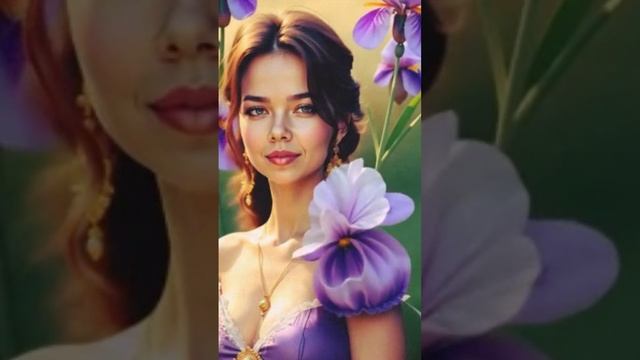 Девушка и цветы - Анимация