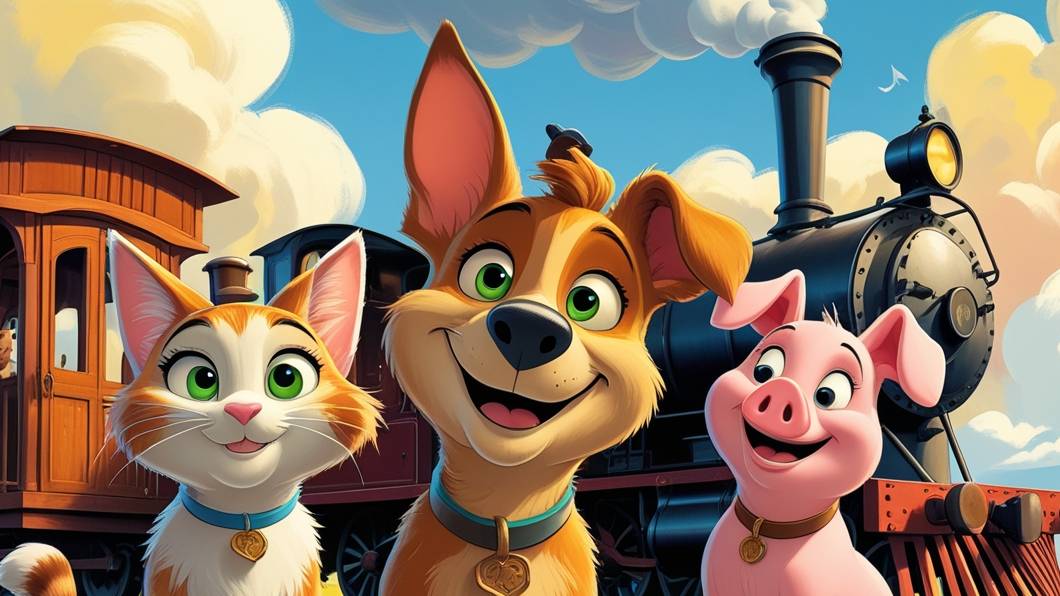 Детская песня - Поезд с животными | Детские песни | Изучаем животных |Детская песенка про паровозик