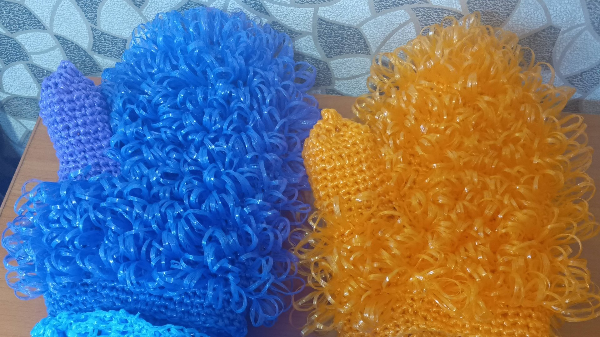 Мочалка на руку "Варежка" крючком