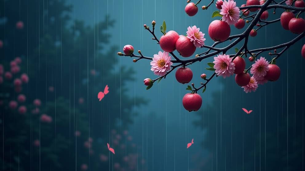 Опять дожди смывают с яблонь цвет