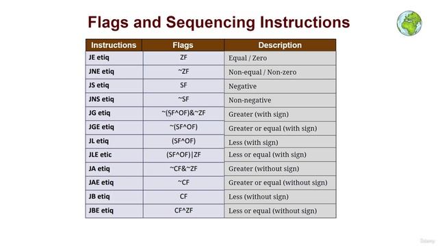 3.9. Flags and Sequencing Instructions