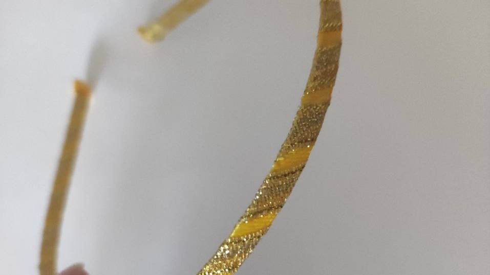 Ободок. Две ленты. Узор: Косая линия