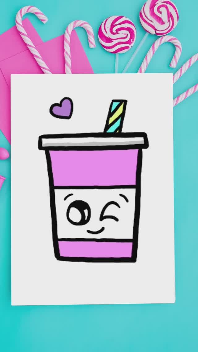 Как легко нарисовать милый стаканчик легко пошагово