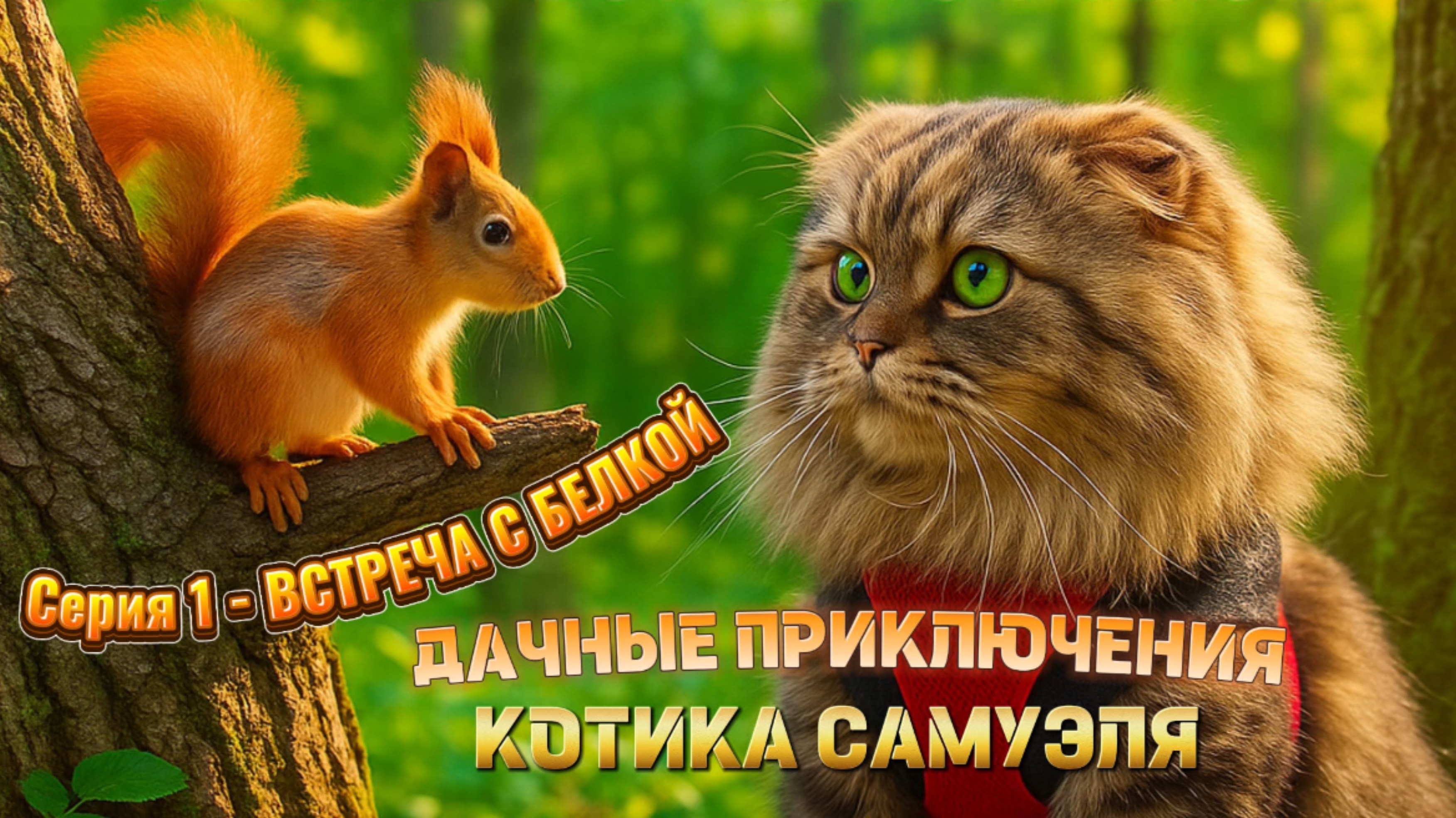 Встреча с белкой🐿️ #котик #природа #белка #лес #животные