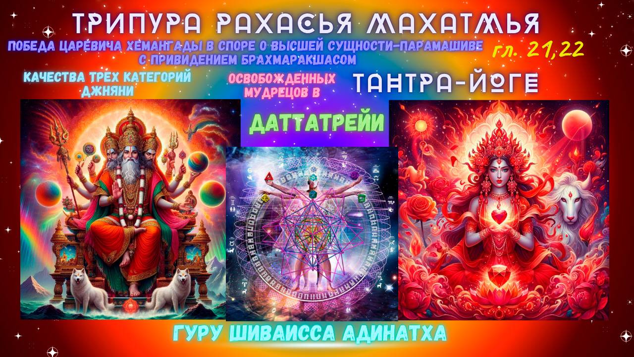 ТРИПУРА РАХАСЬЯ МАХАТМЬЯ гл. 21,22 - победа царевича Хемангады в споре о Высшей Сущности