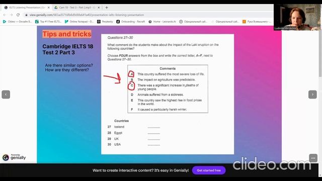 IELTS Listening / Box-Matching tasks