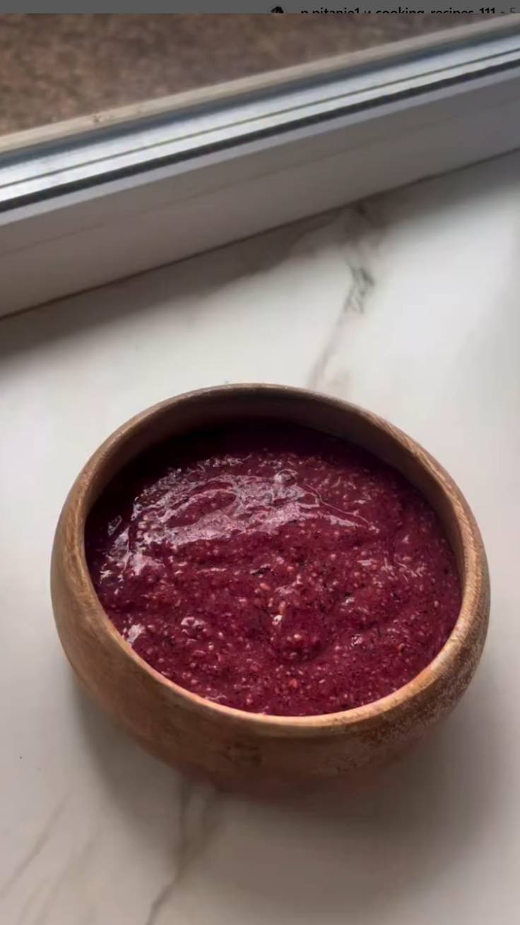 Льняная каша со смородиной