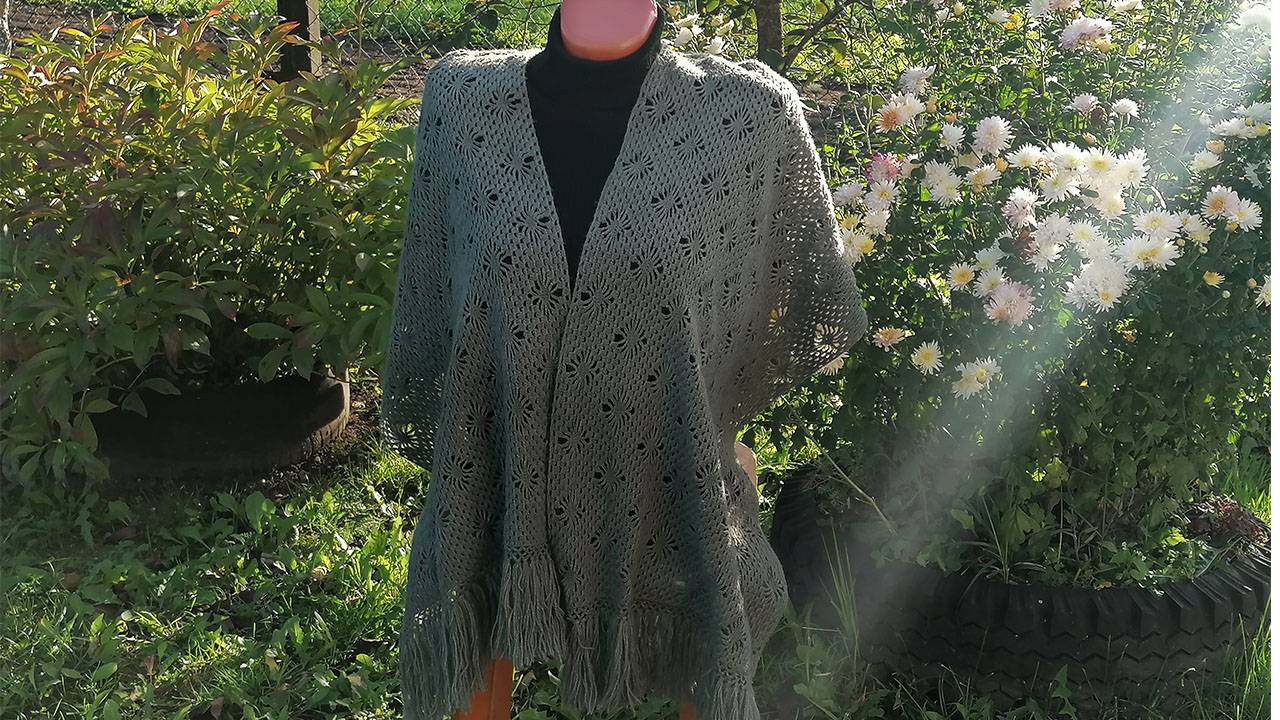 Шикарный палантин"Паучки" крючком// Вяжем образец узора