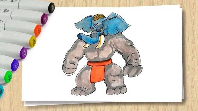 Гигабивень Глоу Шифтерс _Heroes of Goo Jit Zu _ Рисуем слона _ Учимся рисовать