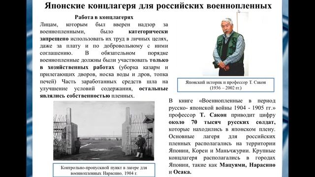 Р. Баракова Концлагеря во время 
русско-японской войны (1904 - 1905 гг.).