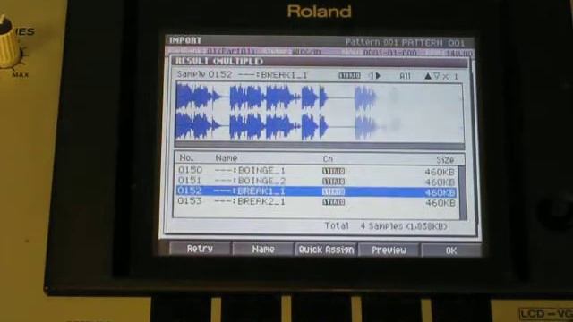 Roland MV-8800 Importing Sample Basics