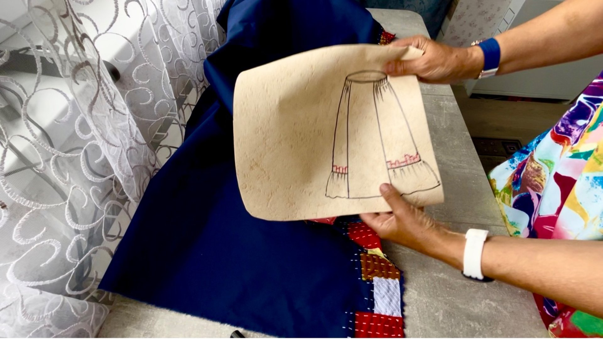 Продолжение 2 часть. Примитивная лоскутная кайма на моей юбке.