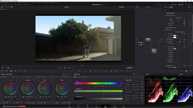 072. Easy sky replacement in Davinci Resolve 18.5 - A.I generated clouds!