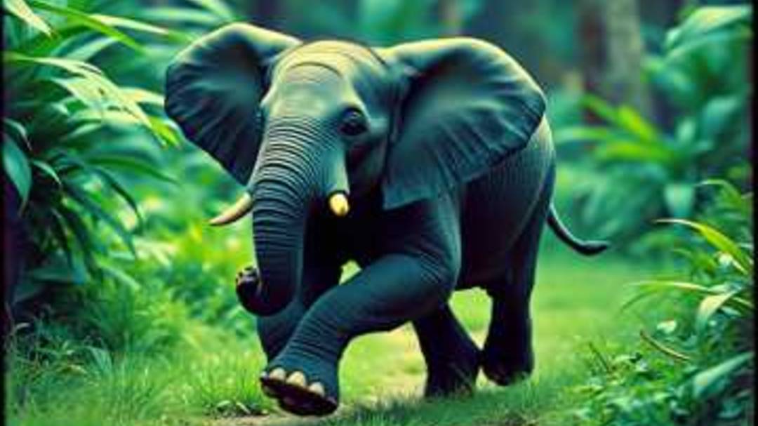 Вот это скорость у слонёнка