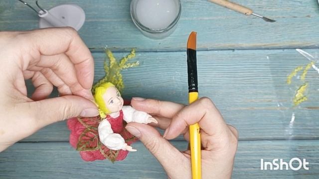 Ватная игрушка "Цветочная фея", часть 7. Волосы из хлопковой ваты