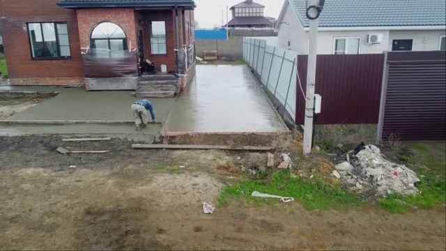 Бетонирование двора 140м²