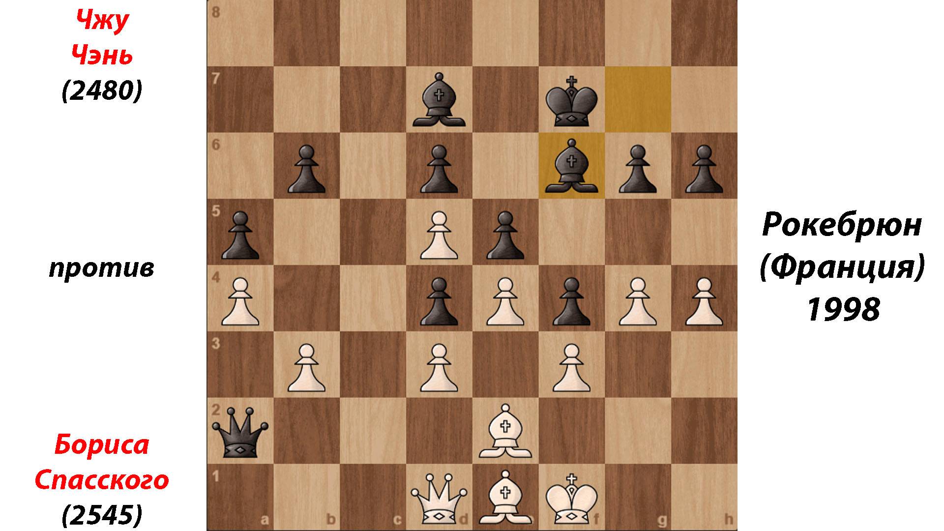 Чжу Чэнь против Бориса Спасского, Рокебрюн (Франция), 1998.
