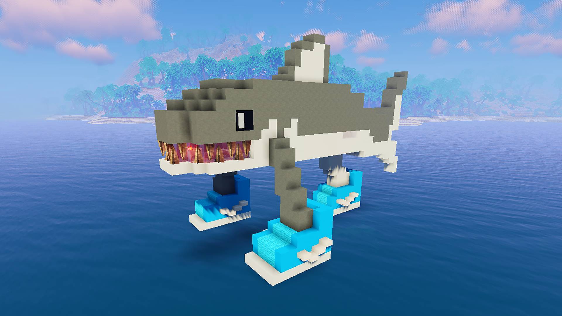 СТРОИМ ТРАЛАЛЕЛО ТРАЛАЛА В MINECRAFT — АКУЛА В "НАЙКАХ" НАНОСИТ УДАР!