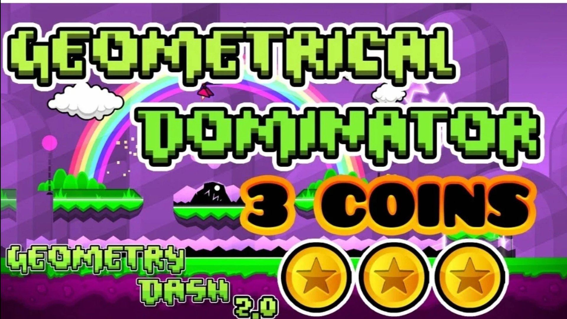 Прохождение уровня "Geometrical dominator". 3 coins. Geometry dash.