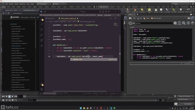 11 Reading Excel tables and storing them as Json