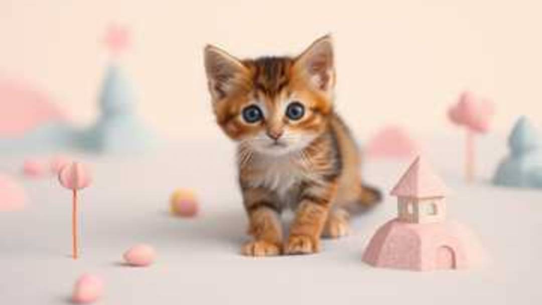 Котенок делает шаги