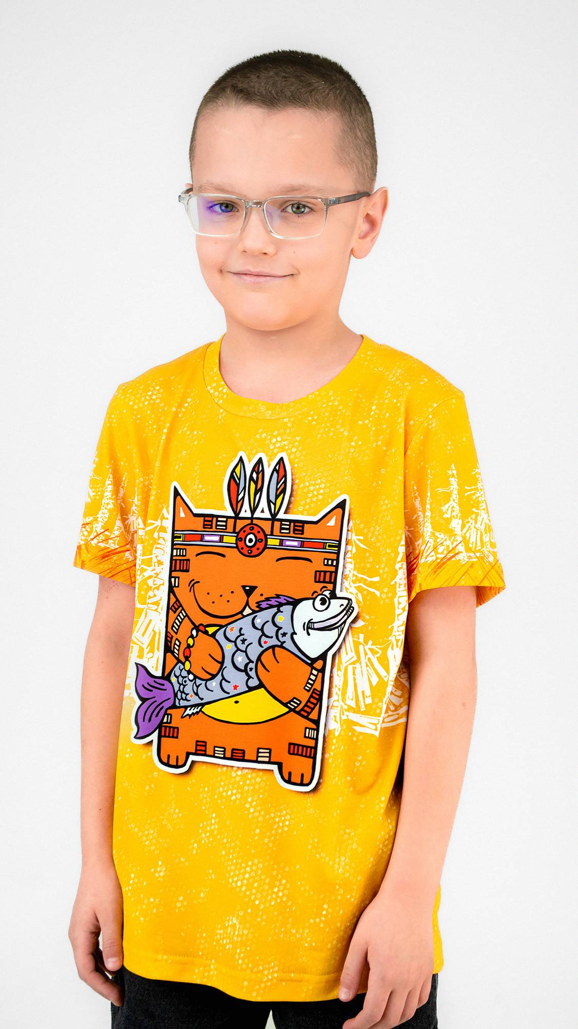 Футболка детская КОТОФЕЙ (желтая)